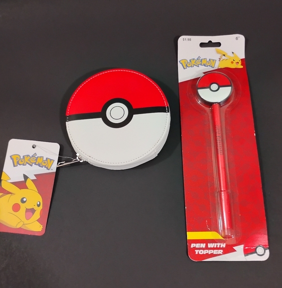Pokemon | Bags | Pokemon Pokeball Coin Purse With Pen Nwt | Poshmark